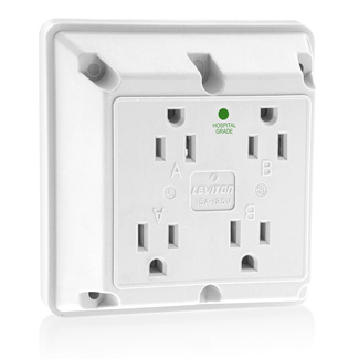 Leviton® 1254-HW 1-Phase 4-in-1 Extra Heavy Duty Grounding Quadruplex ...