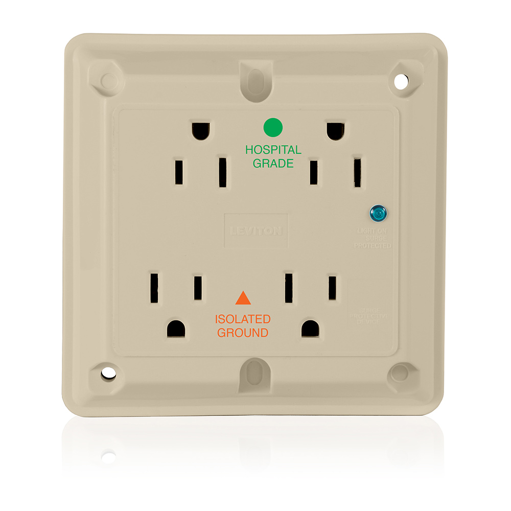 Leviton® 8480-IGI 4-in-1 Extra Heavy Duty Grounding Quadruplex Surge ...
