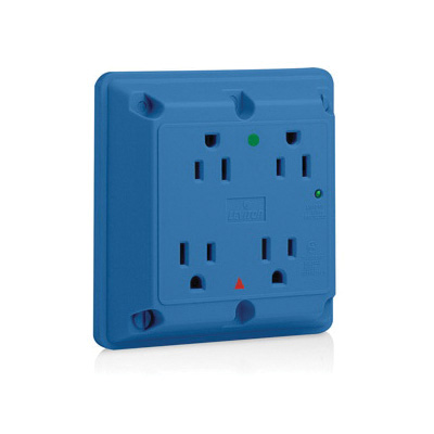 Leviton® 8480-IGB 4-in-1 Extra Heavy Duty Grounding Quadruplex Surge ...