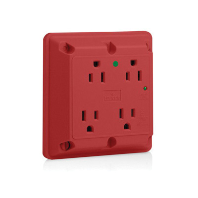 Leviton® 8480-R 4-in-1 Extra Heavy Duty Grounding Quadruplex Surge ...