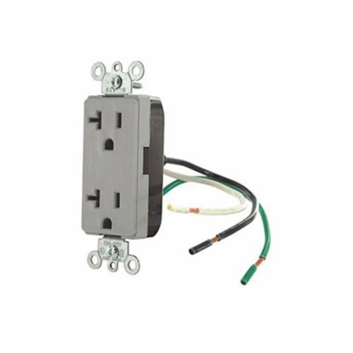 Leviton® Decora® Plus 16352-CGY 1-Phase Duplex Heavy Duty Grounding ...