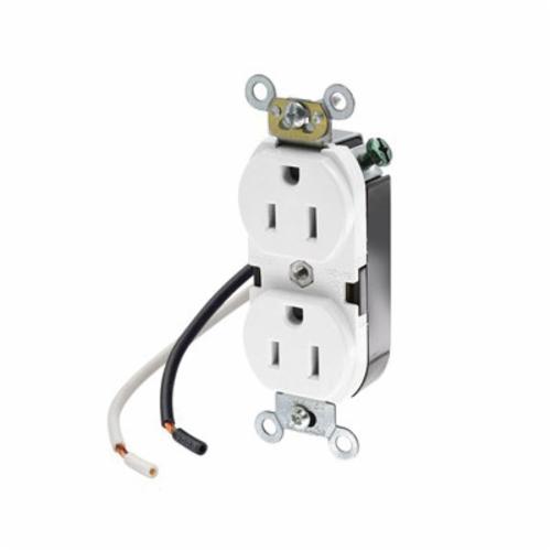 Leviton® 5262-CW 1-Phase Duplex Heavy Duty Grounding Straight Blade ...
