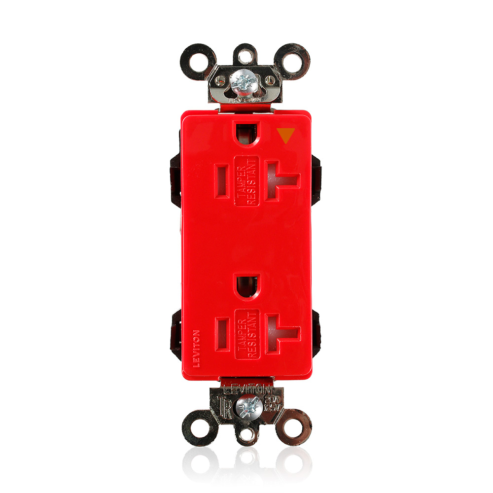 Leviton® Decora® Plus Lev-Lok® MT163-IGR 1-Phase Duplex Heavy Duty ...