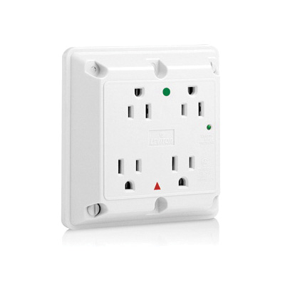 Leviton® 8480-IGW 4-in-1 Extra Heavy Duty Grounding Quadruplex Surge ...
