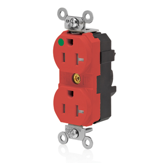 Leviton® Lev-Lok® MT830-ILR 1-Phase Duplex Extra Heavy Duty Illuminated ...