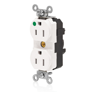 Leviton® Lev-Lok® M8200-ILW 1-Phase Duplex Extra Heavy Duty Illuminated ...