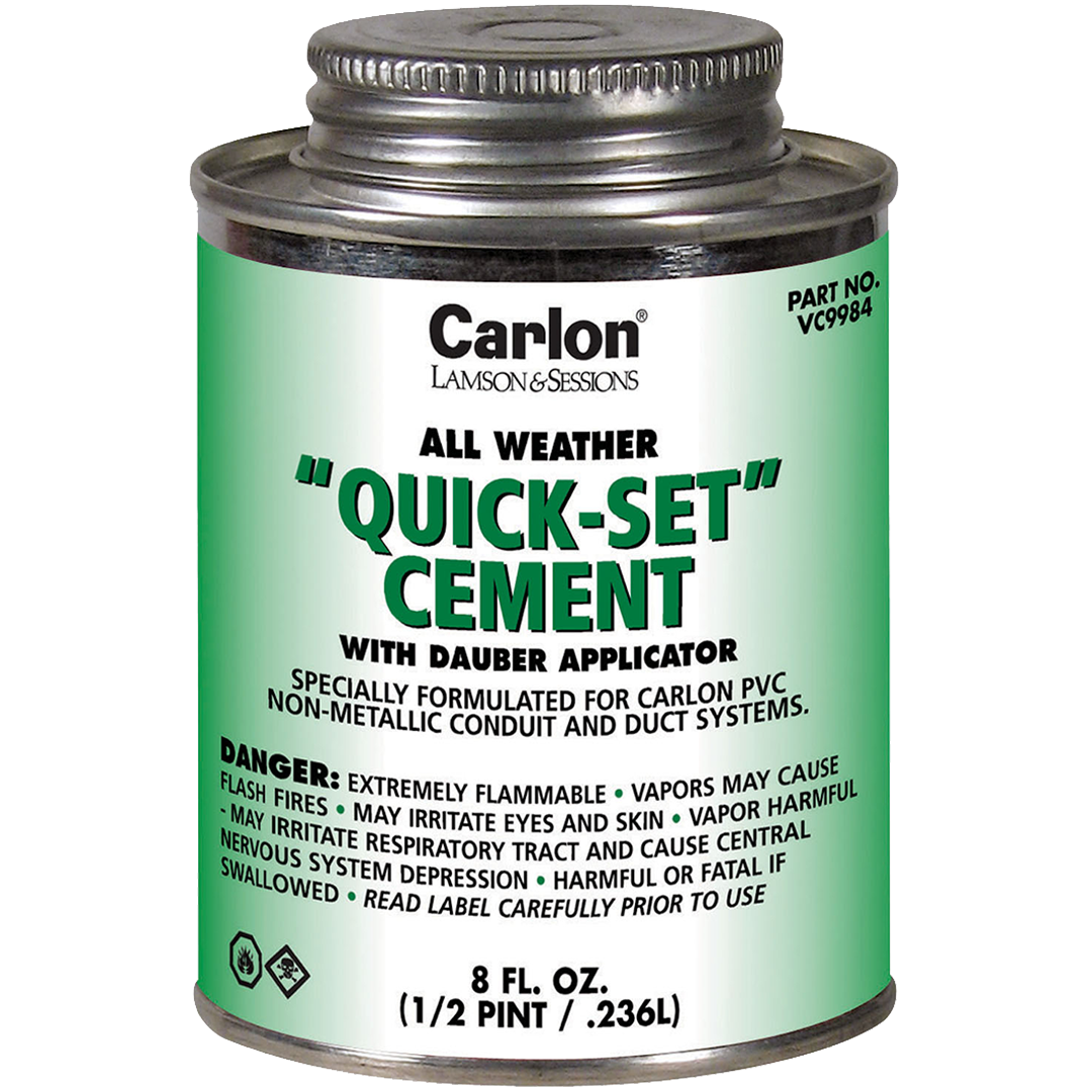 Carlon® VC9982 All-Weather Quick Set Conduit Cement, 32 oz Can, Liquid ...