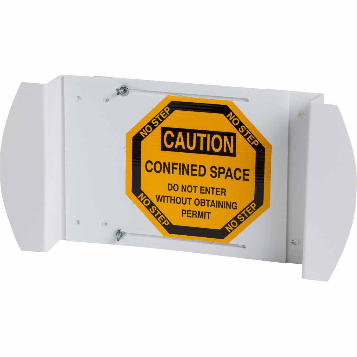 Brady® 43760 Laminated Octagonal Manhole Cover Sign, CAUTION, 21 in H x ...