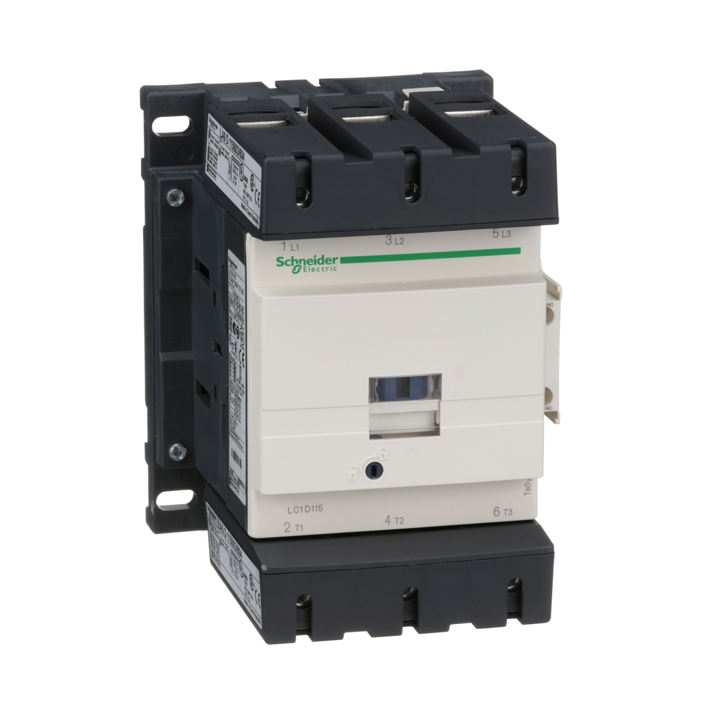 Schneider Electric LC1D115G7 TeSys™ D-Line IEC Contactor, 120 VAC Coil ...