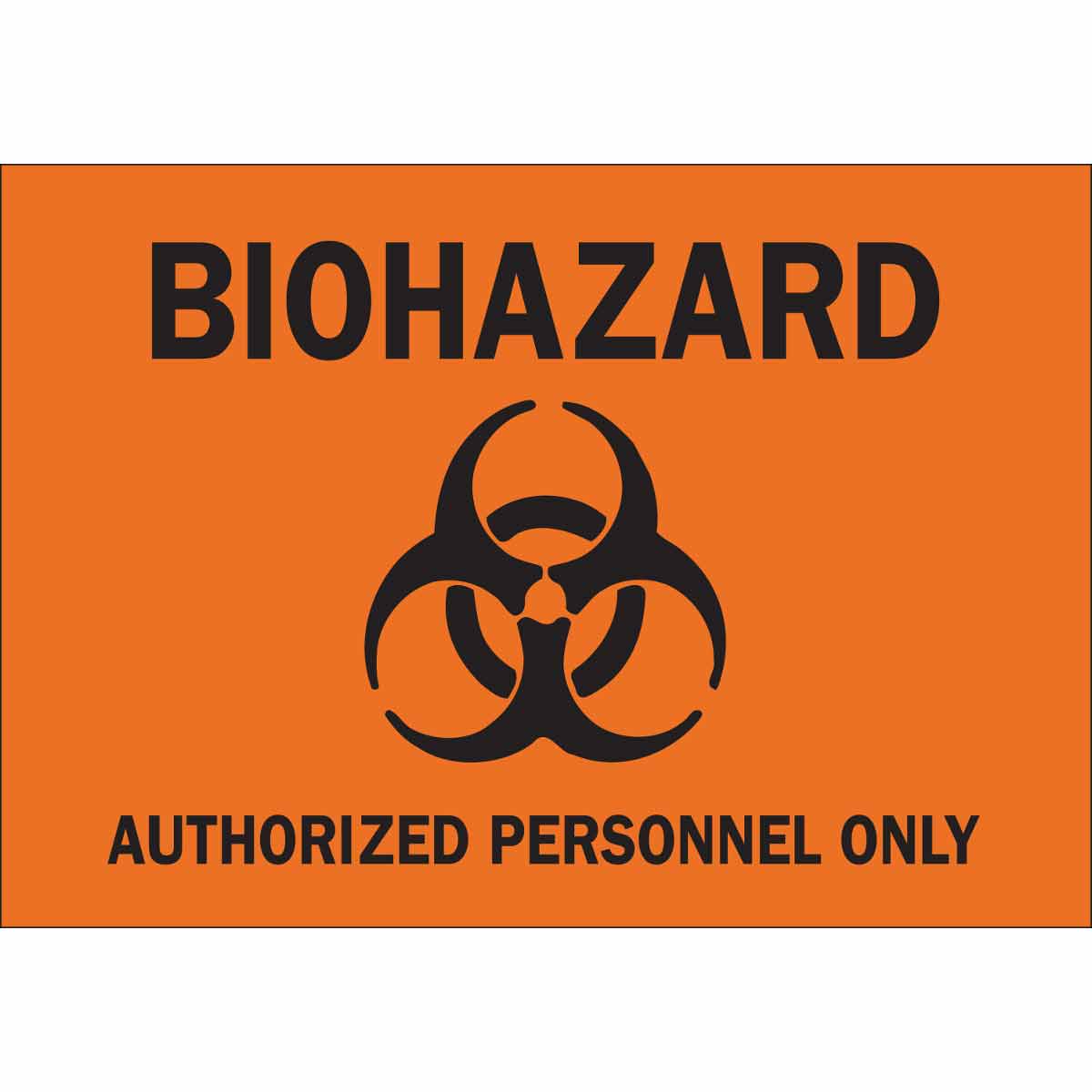 Brady® 22212 Rectangle Biohazard Sign, BIOHAZARD, Symbol/Text, B-401 ...