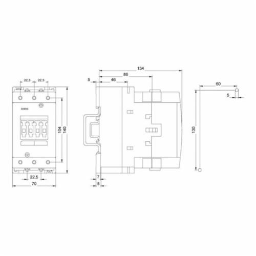SIRIUS 3RT1045-1AK60 Standard IEC Contactor 3RT1045-1AK60, 120 VAC Coil ...