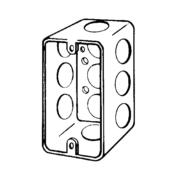 Appleton® 4CS-1/2 4CS Handy Box With Conduit Knockout, 13 cu-in, 1 Gang ...