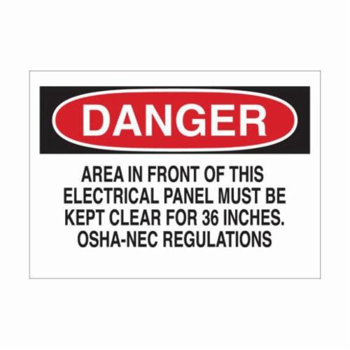 Brady® 84859 Danger Safety Sign, 7 in H x 10 in W, Red/Black on White ...