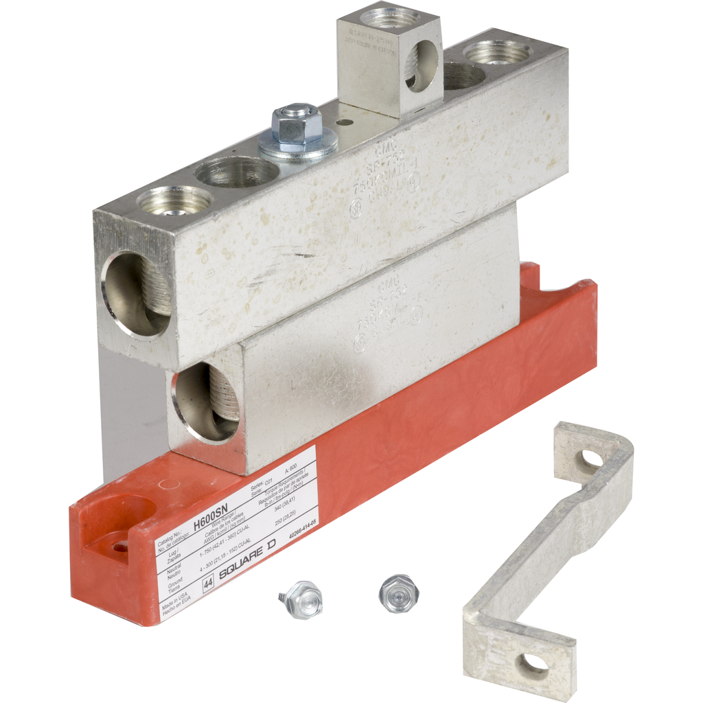 Square D™ H600SN Insulated Heavy Duty Neutral Assembly, For Use With ...