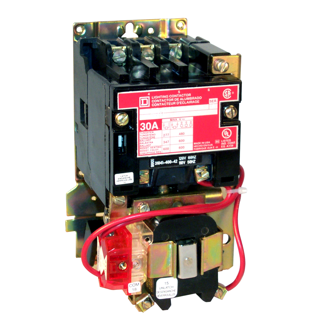 Square D™ 8903SPO10V02 8903S Multi-Pole Lighting Contactor, 110/120 VAC ...