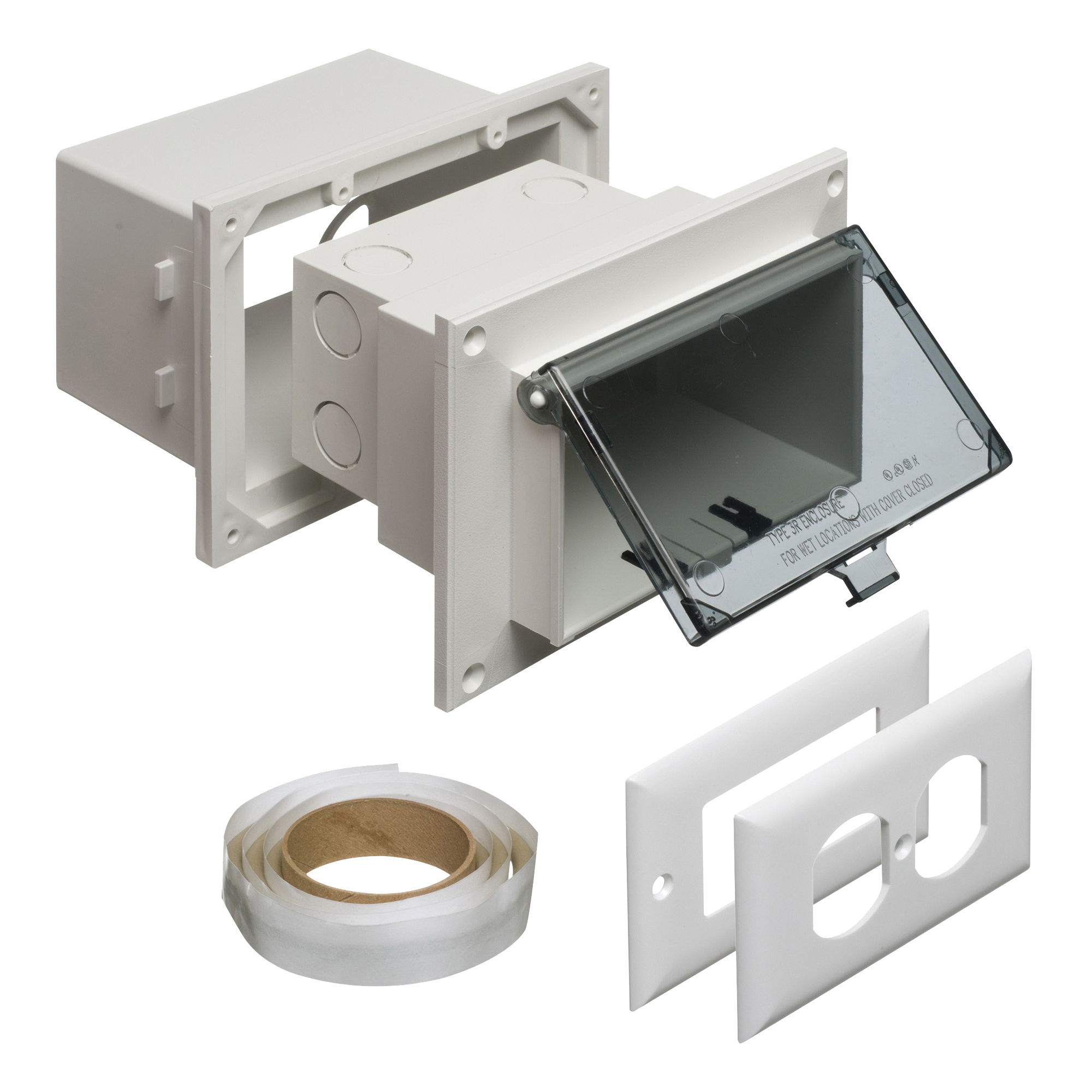 Arlington InBox™ DHB1C Extra Duty Low Profile Weatherproof While-In-Use Box With Adapter Sleeve ...