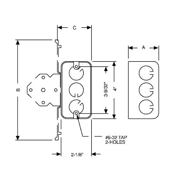 Raco® 670RAC Handy Box, Steel, 16.5 cu-in, 1 Gangs, 1 Outlets, 11 ...