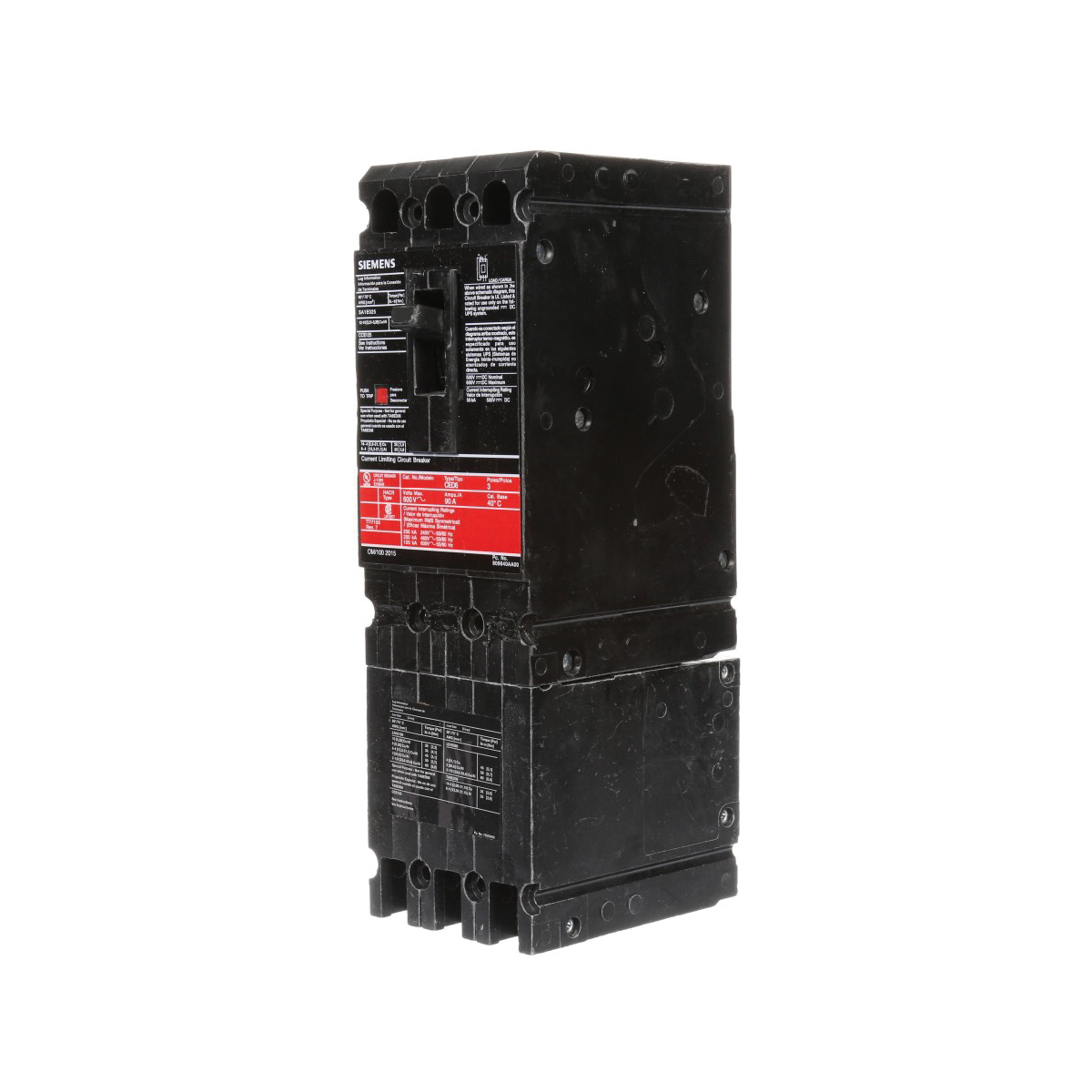 Sentron™ CED63B080 Type CED6 Current Limiting Fuseless Molded Case ...