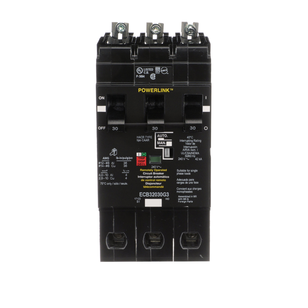 Square D™ Powerlink™ G3 ECB32030G3 Type ECB-G3 Molded Case Circuit ...