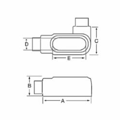 Ocal® OCAL-BLUE® LR38-4X-G Type LR Conduit Body With Cover and Gasket ...