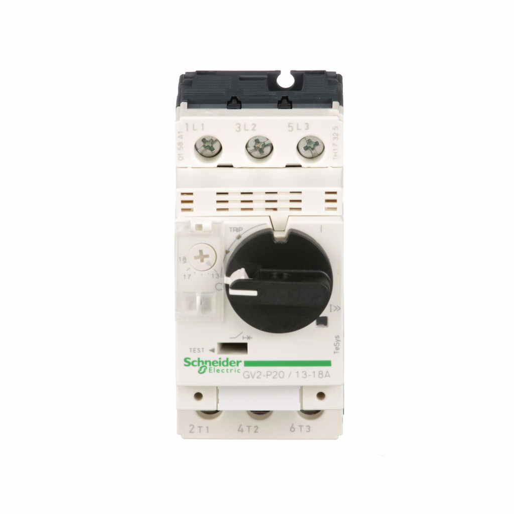 Schneider Electric GV2P20 TeSys™ GV2 Non-Reversing Circuit Breaker, 3 ...