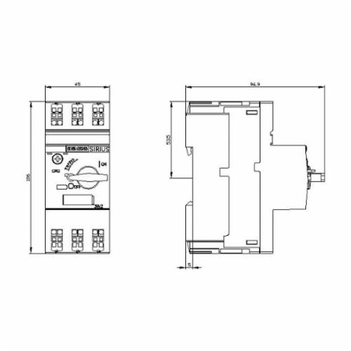 Siemens 3RV2011-4AA20 Type 3RV2 Motor Protection Circuit Breaker, 690 ...