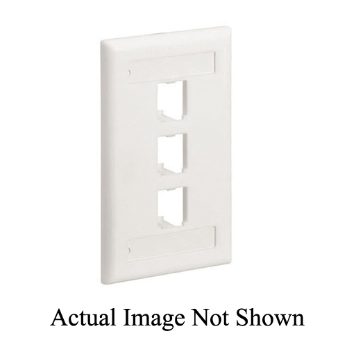 Panduit® CFPL3EIY Classic Flat Vertical Faceplate With Labels, 1 Gang ...