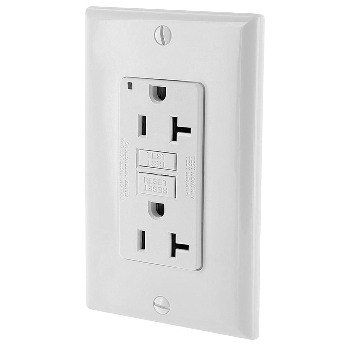 SmartlockPro® GFNT2-W Self-Test GFCI Receptacle With LED Indicator, 125 ...