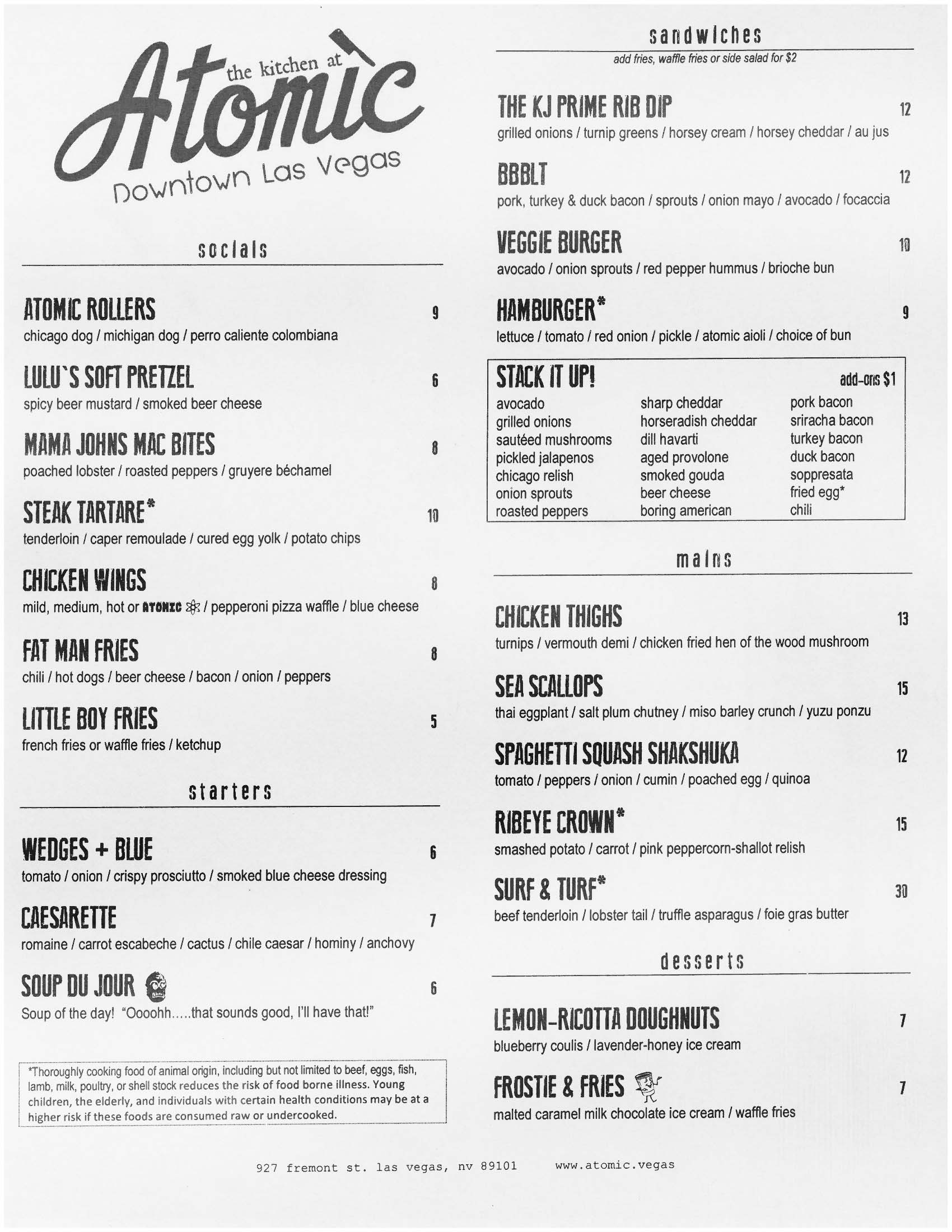 Kitchen at Atomic opens on Fremont Street on Thursday | Dining Out