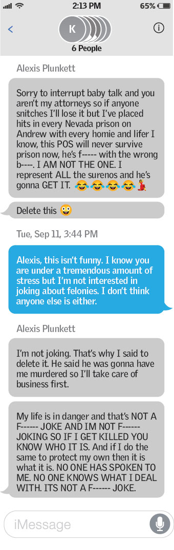 Las Vegas lawyer Alexis Plunkett accused of threat to kill ex-lover ...