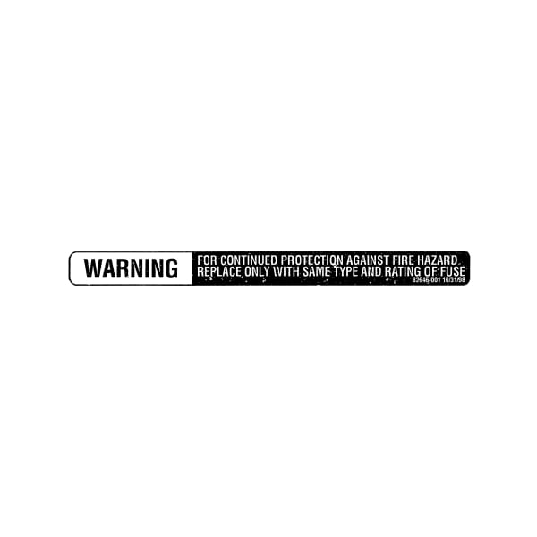 DECAL-FUSE WARNING P082646001 | Shop STERIS