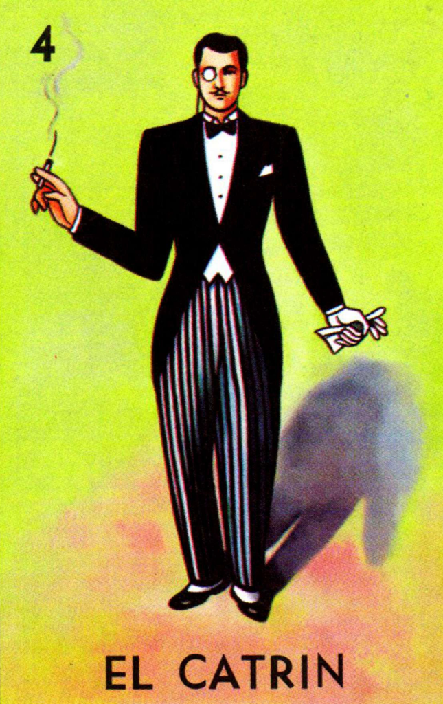 Sticker de El Catrín Lotería Mexicana para tarjeta