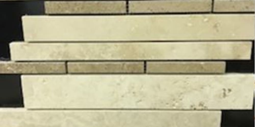 Light Ivory/Noche Mosaic Bars - Marble Tile Natural Stone Tile - StoneTrash