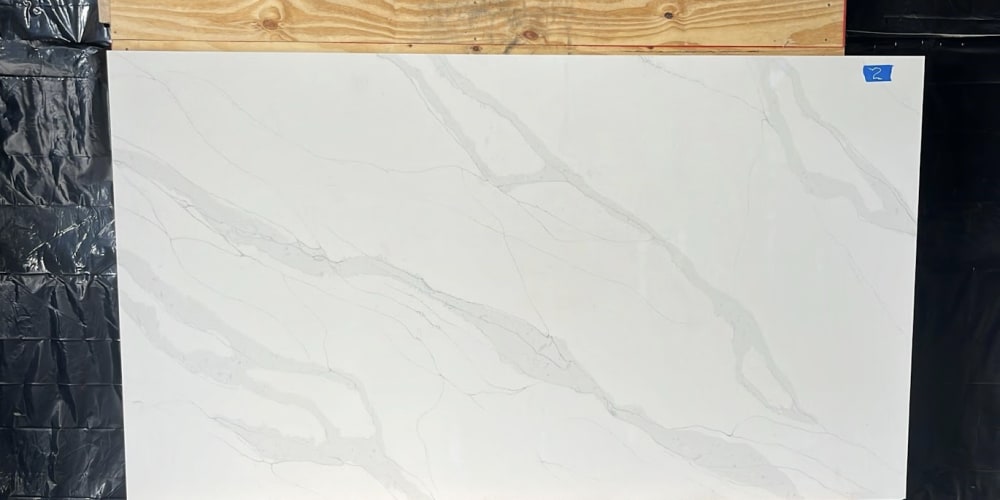 Unique Calacatta Glace Quartz by Compac - StoneTrash