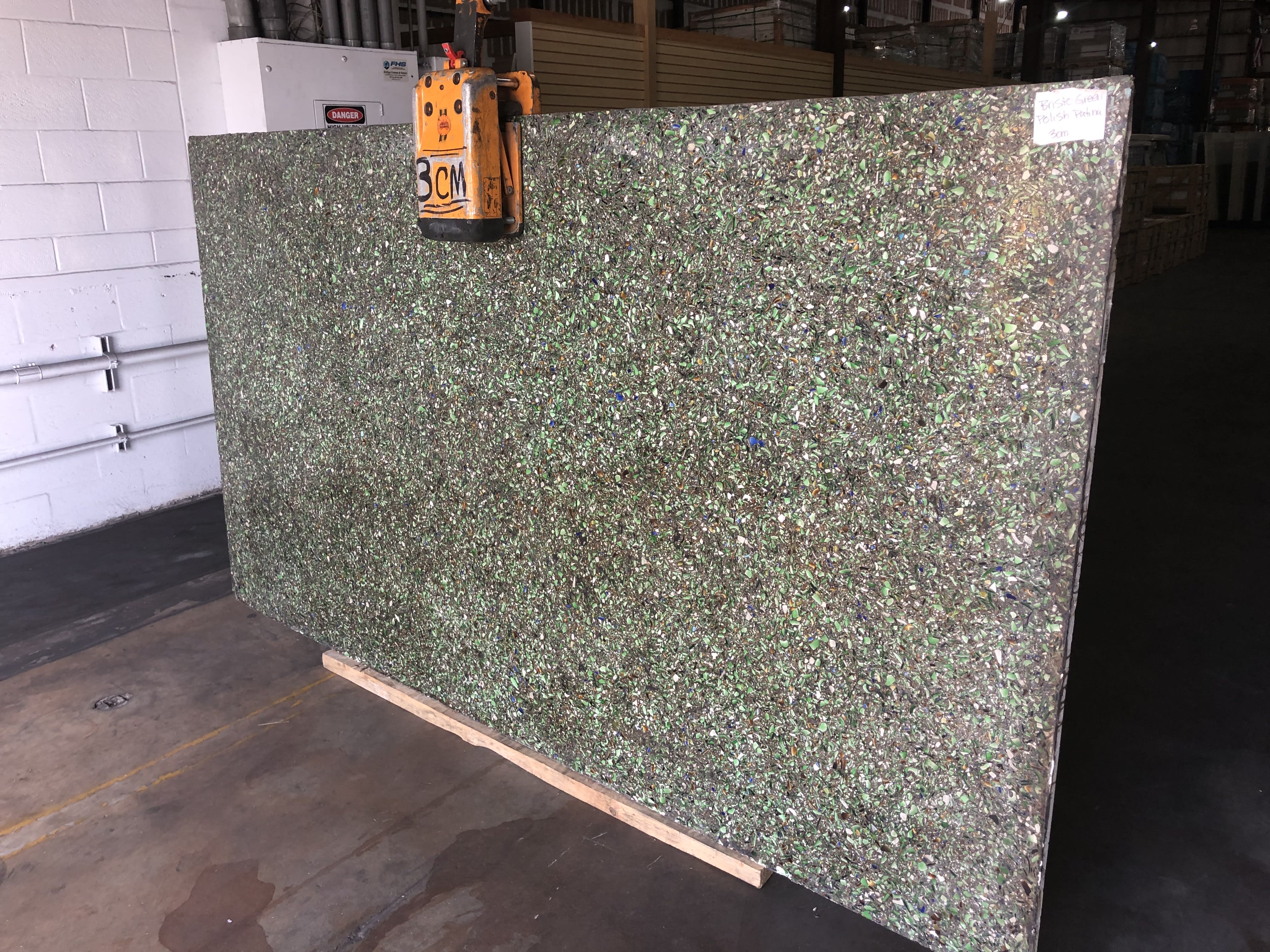 Vetrazzo Slab Vetrazzo Bistro Green Polish Patina 3CM Quartz