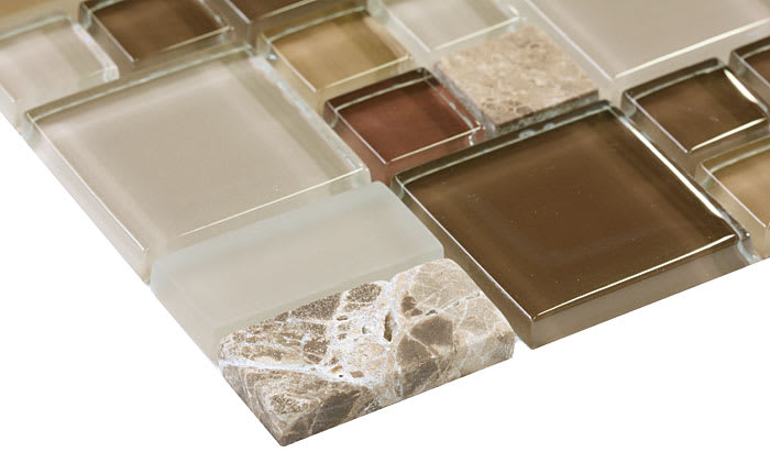 Mosaic Cristallo Pietra Terra Multi Glass Tile - StoneTrash