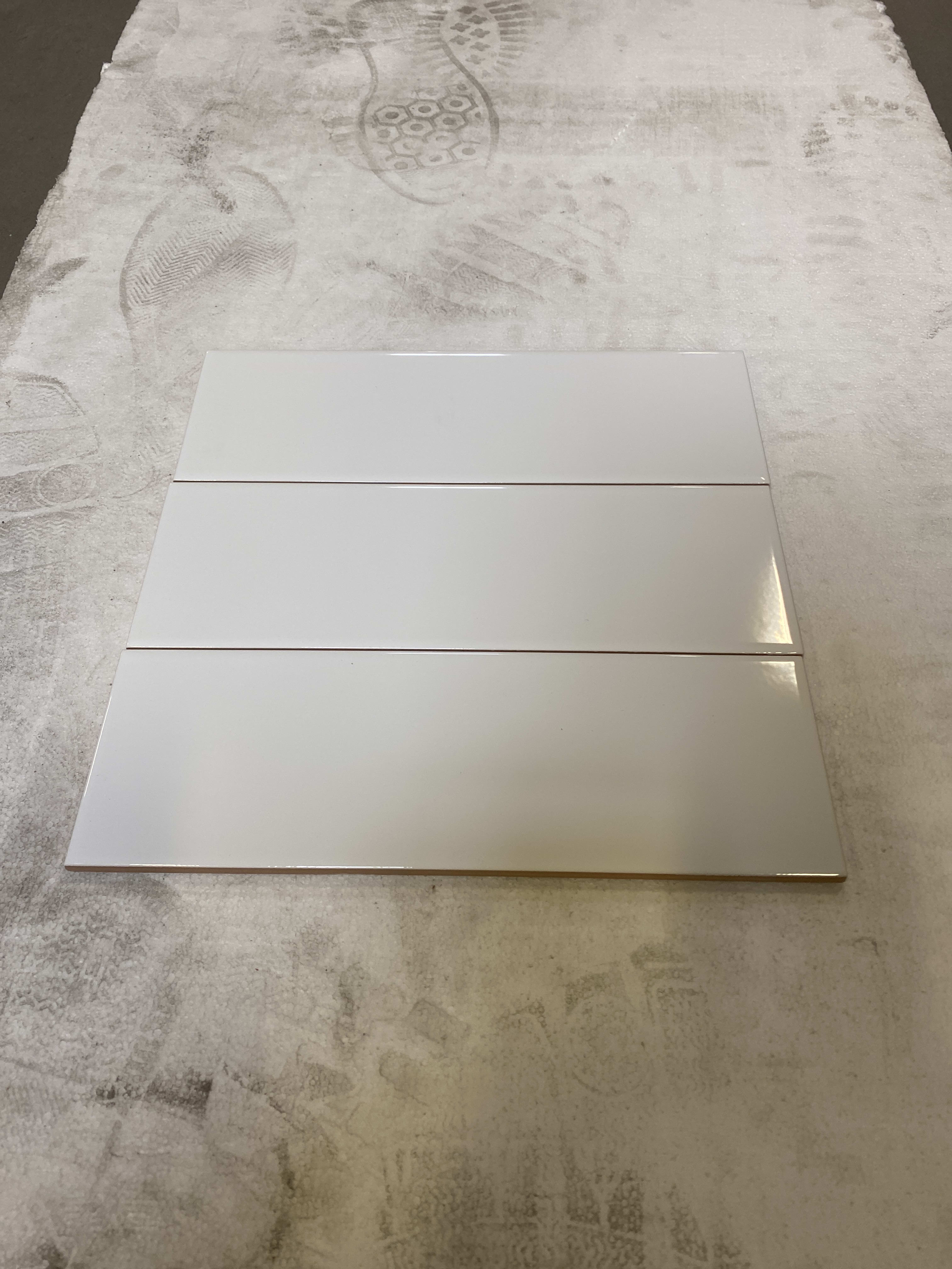 Prolinear White Gloss Ceramic Tile - StoneTrash