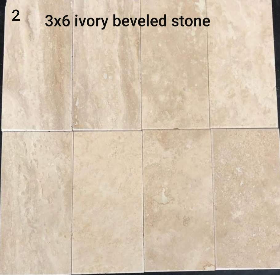 Ivory Beveled Stone 3x6 Travertine Tile - StoneTrash