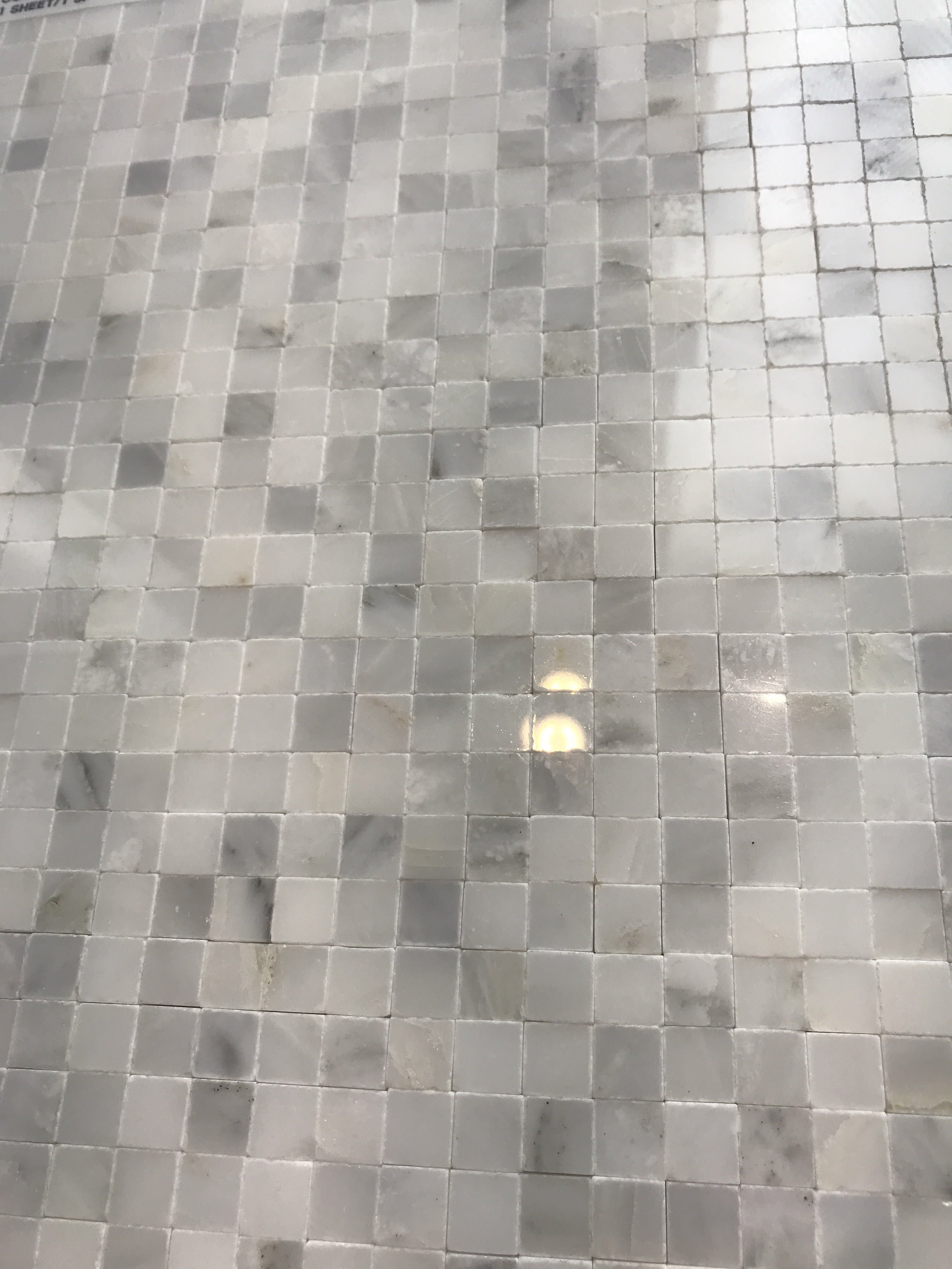 Calacatta Carrara 3/8 X 3/8 Seamless Polished Marble Mosaic Marble Tile ...