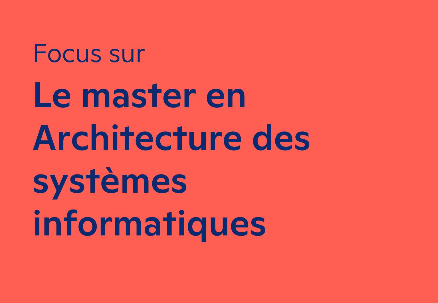 Où et pourquoi faire un Master en architecture des systèmes ...
