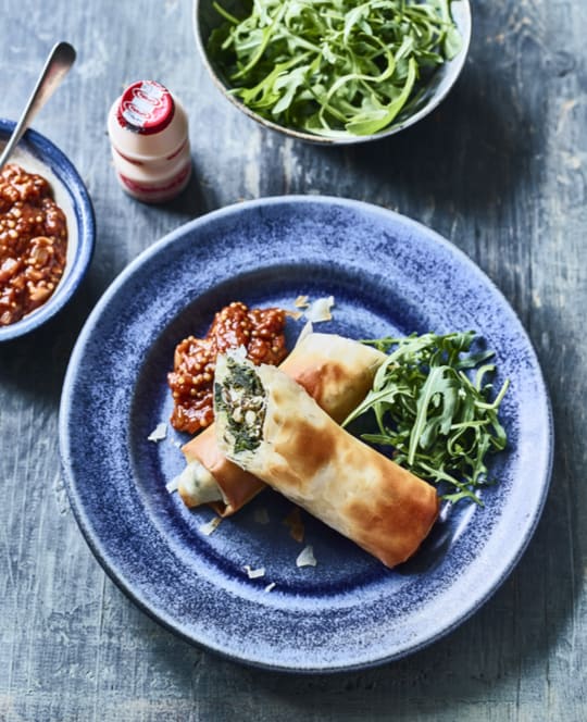 Wilted Green Filo Wraps - Yakult