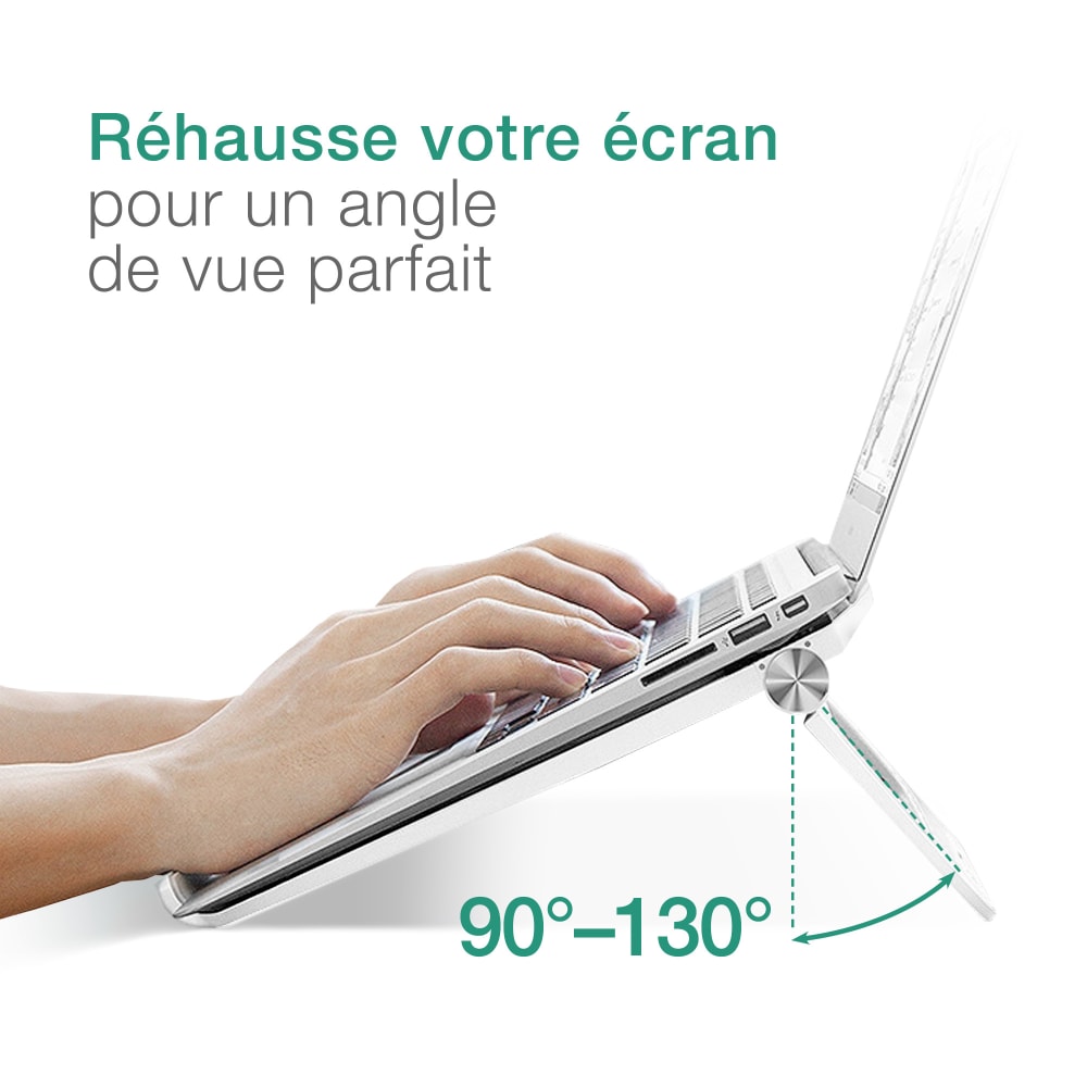 Mini support ABS noir pour PC portable jusqu'à 17,3 pouces