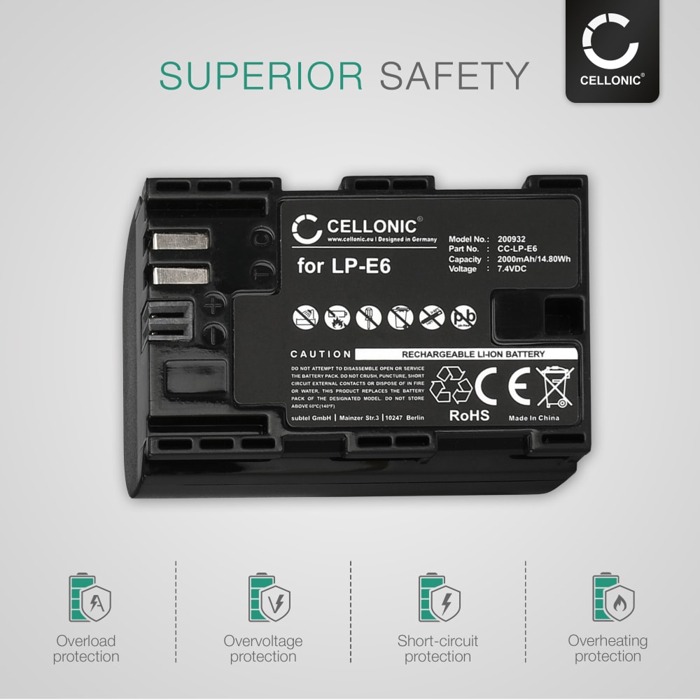 LP-E6 Battery for Canon EOS 5D Mark IV II 5DS R EOS 80D 70D