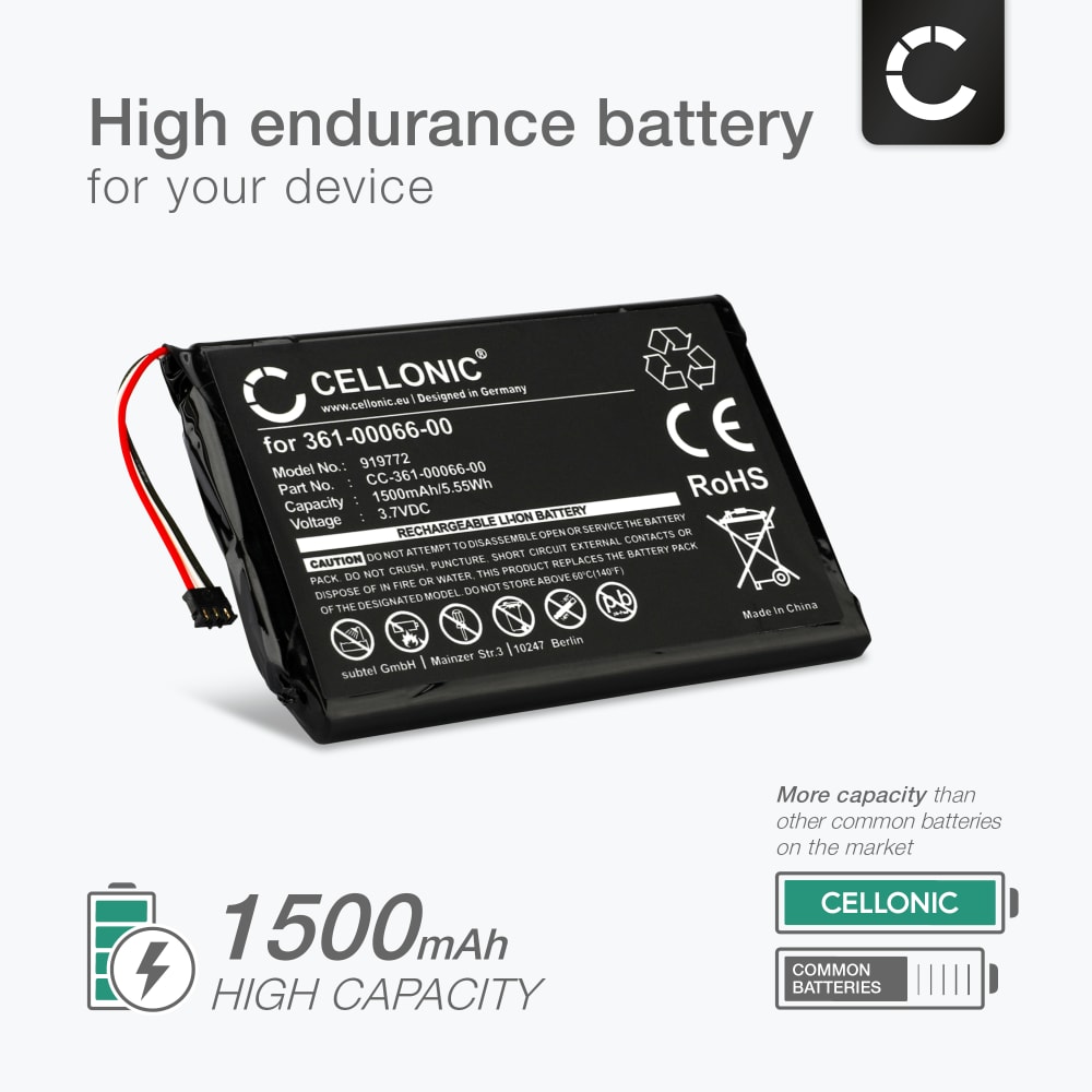 Battery for Garmin NüviCam LMT-D, Camper 760LMT-D, 760