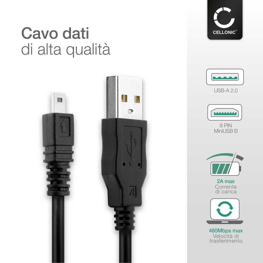 2x Cavo usb per fotocamera Nikon D750, D7100 D7200, D3200 cavetto