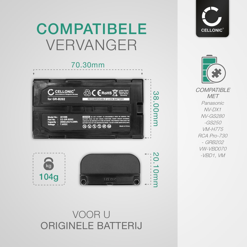 camera accu JVC BN-V812, BN-V814