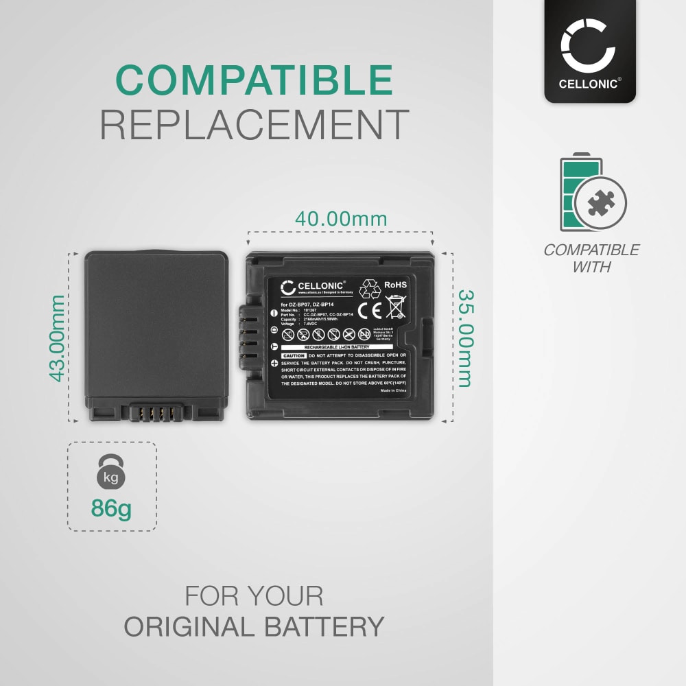 2x 2100mAh Panasonic Camera Battery CGA-DU12 VW-VBD120 VW-VBD140 VW ...