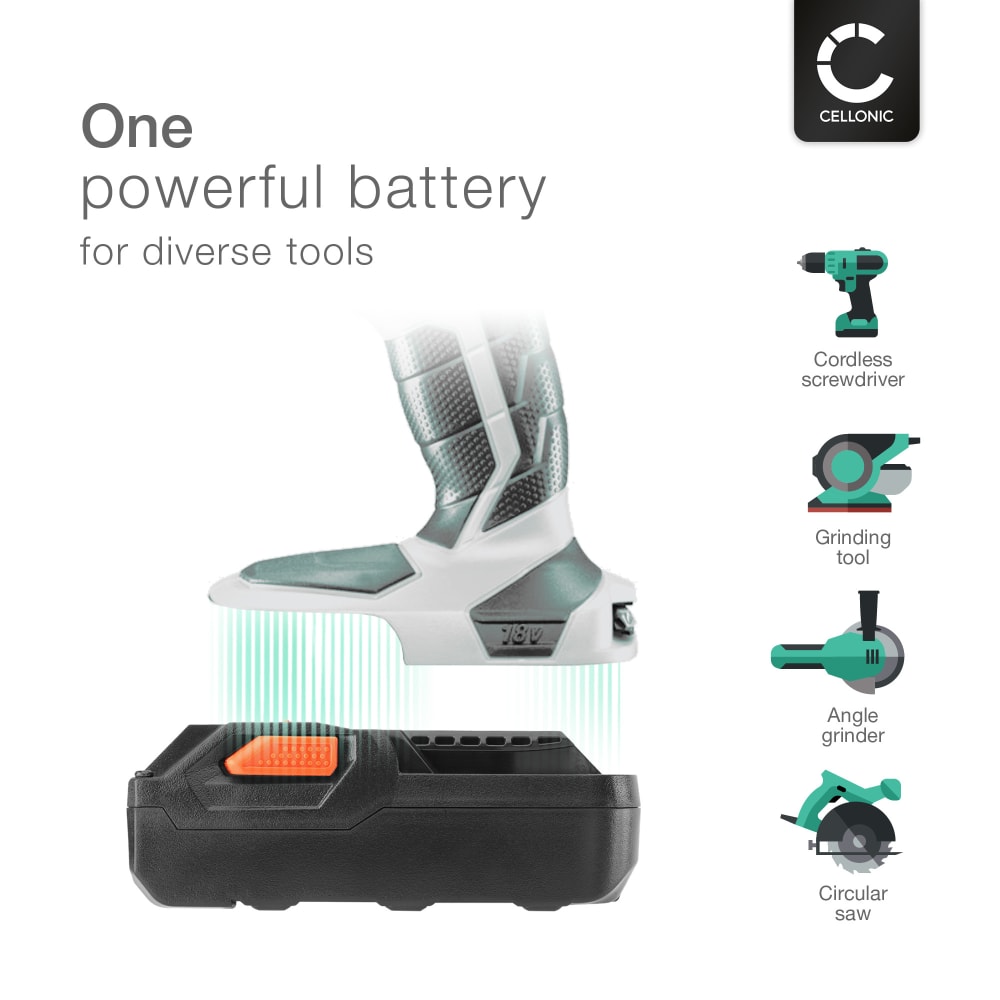 2x L1815 R, L1820 R, L1830 R, L1840 R Erstatningsbatteri for AEG BSB 18 ...