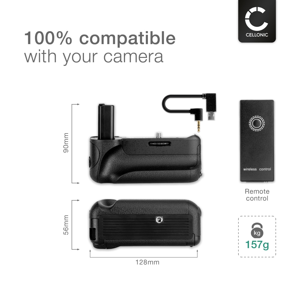 BG-3D Battery Grip for Sony Alpha 6000, Alpha 6400 - Camera Vertical ...