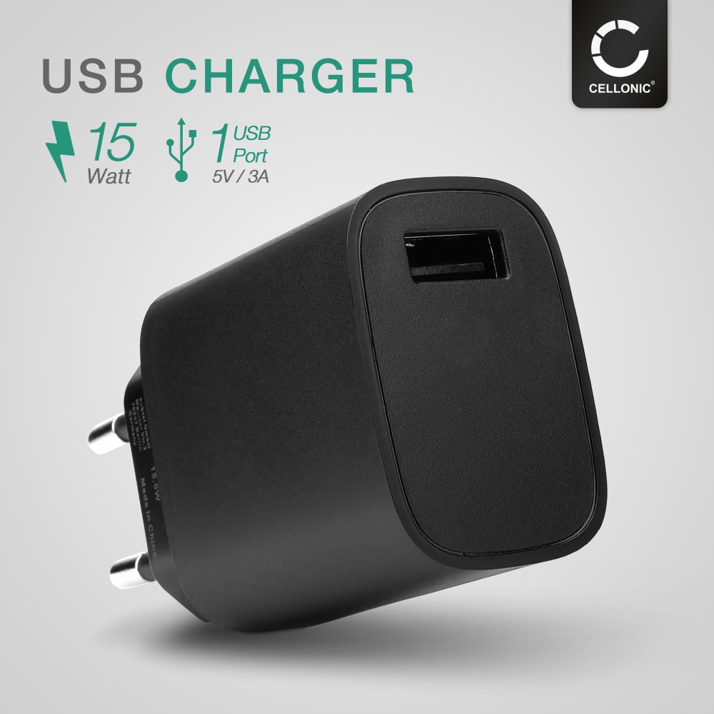 1 Port USB Lader for 1 USB Port 3A / 3000mA (220V - 240V) med 15W 3A 5V ...